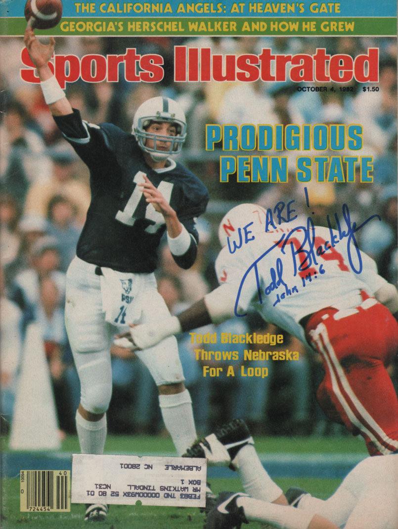 Todd Blackledge Penn State Football SIGNED Sports Illustrated 10/4/82 ...
