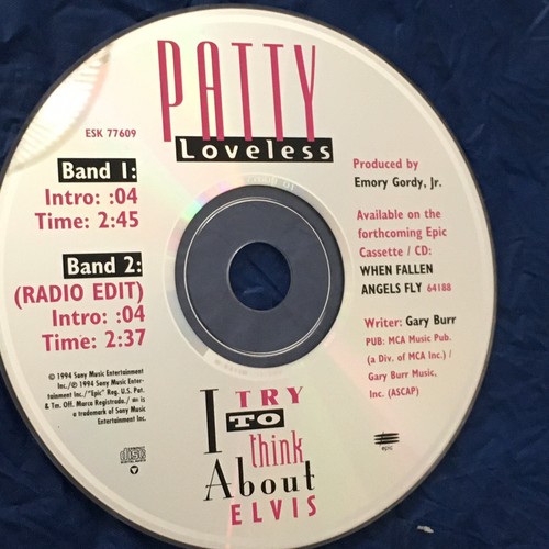 Patty Loveless I TRY TO THINK ABOUT ELVIS Promo DJ CD EDIT/LP 1 trk ...