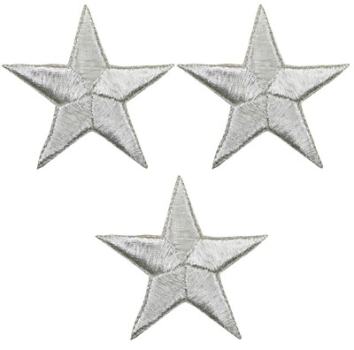 Star Applique Patch - Silver 2.25" (3-Pack, Iron on) | eBay