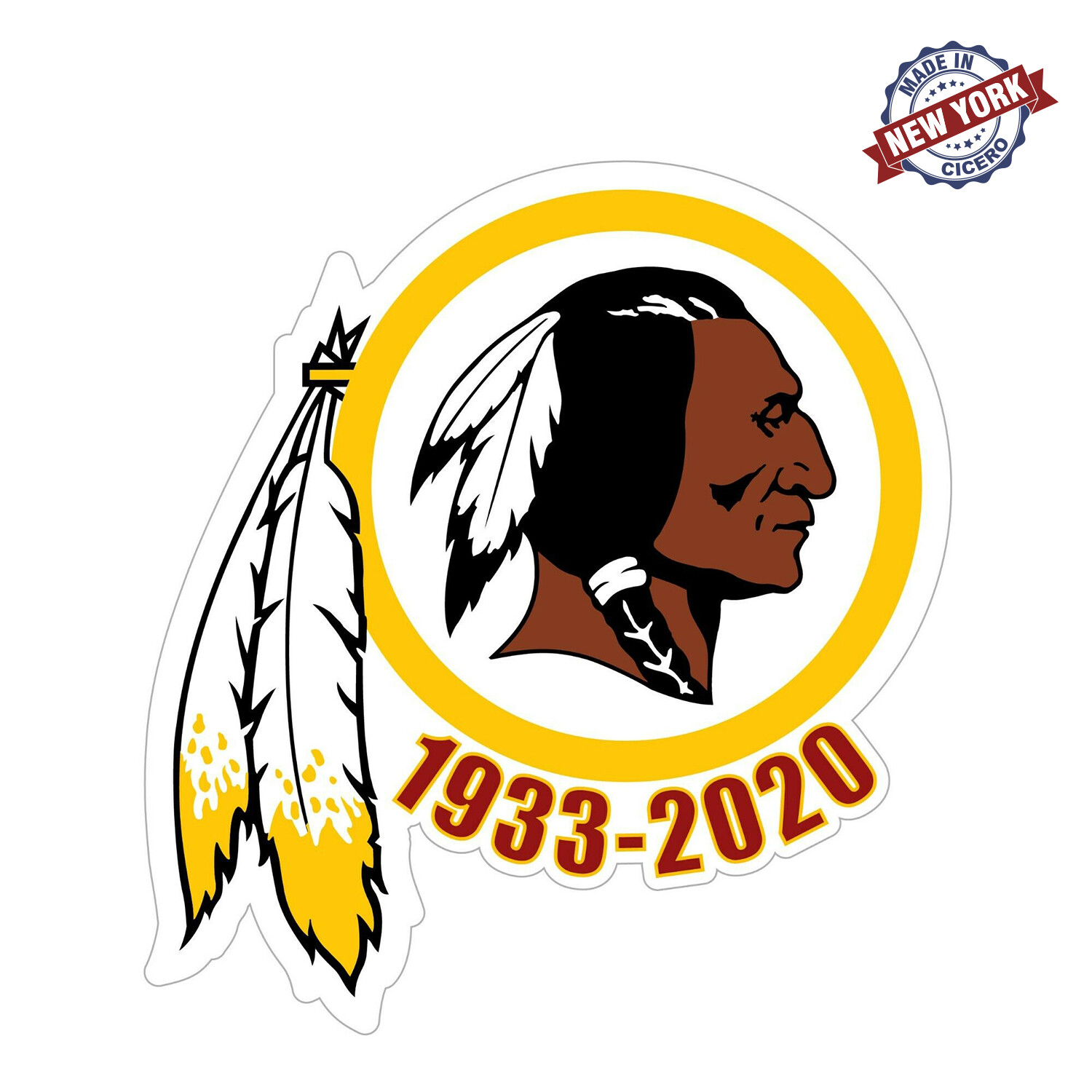 Washington Redskins 1933-2020 Car Vinyl Decal Sticker NFL Football Free ...