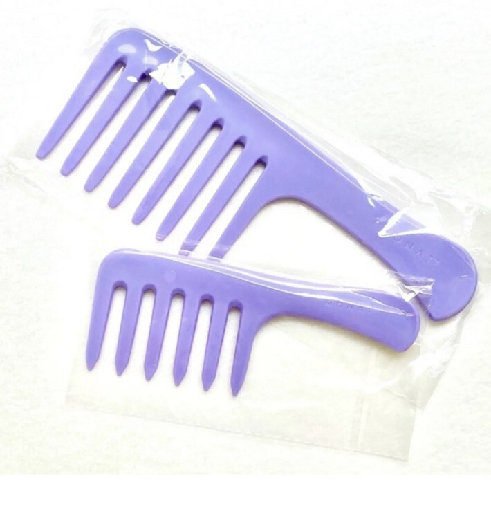 Monat Set of 2 Wide Tooth Purple Combs Set Wet Hair Detangling Limited ...