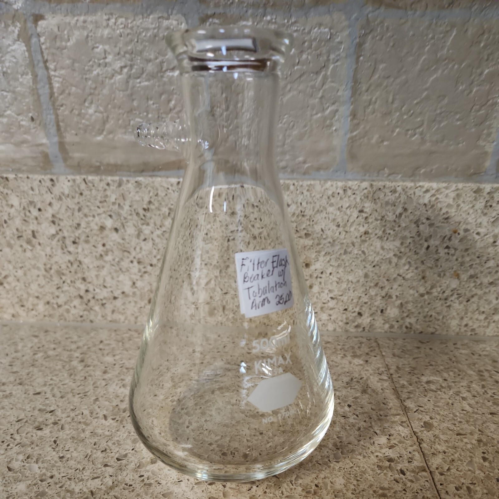 Kimble KIMAX Class A Glass 500mL Heavy Wall Filter Filtering Flask ...