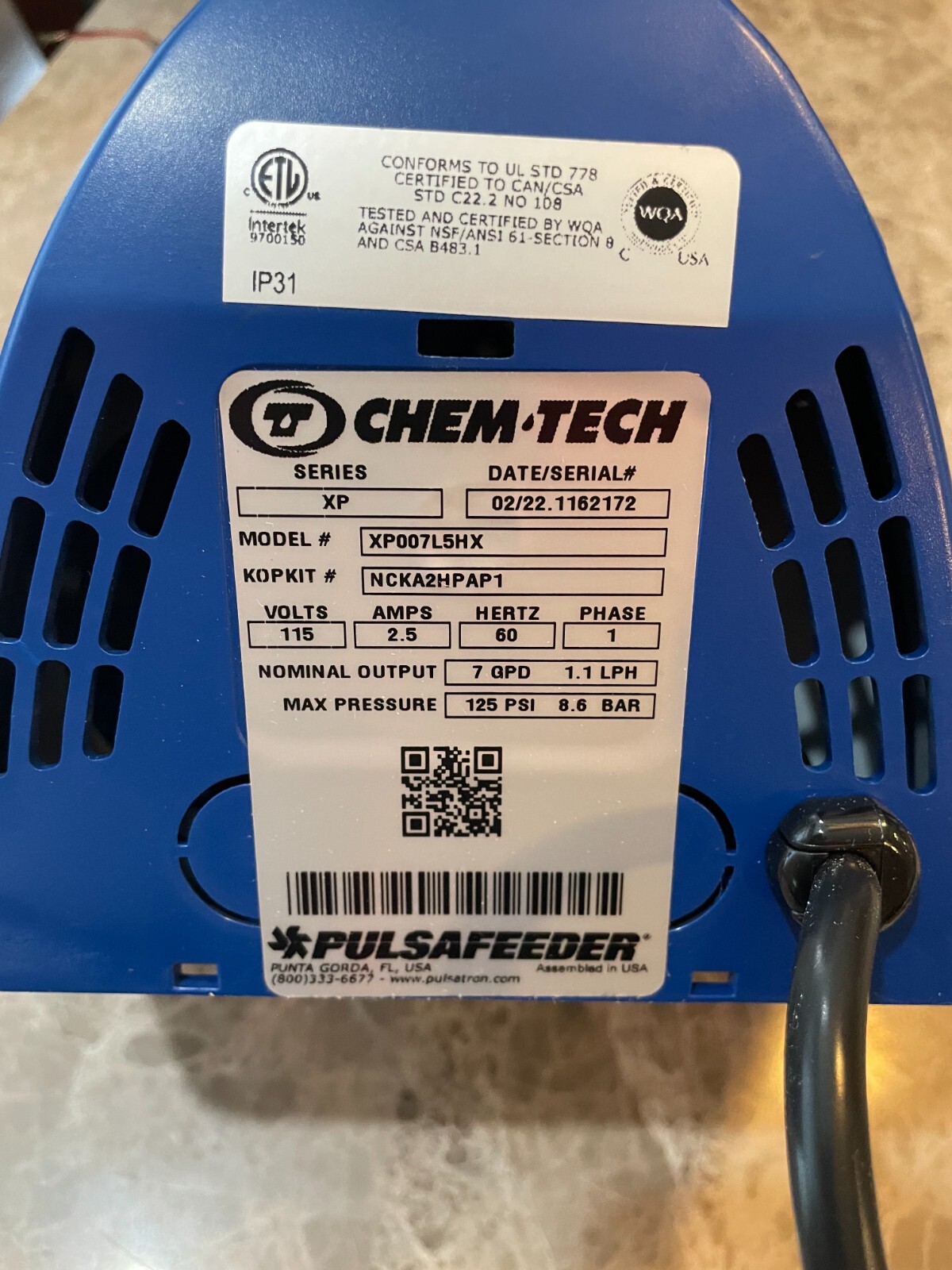 Chem Tech | Pulsafeeder Peristaltic Metering Pump Model #XP007L5HX | eBay