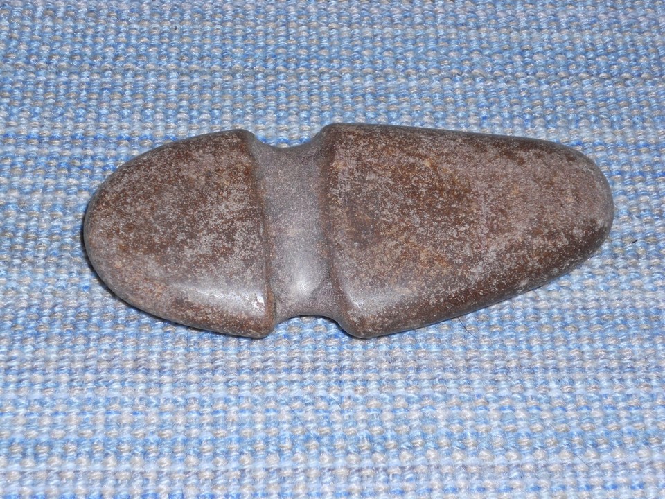IMPRESSIVE NATIVE AMERICAN INDIAN FANCY COLORFUL GROOVED SMOOTH STONE ...