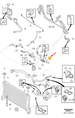 Tuyau d'eau du syst me de refroidissement VOLVO XC60 MK2 32222716 ...