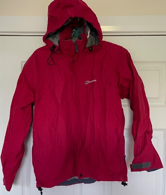 Berghaus Jacket Waterproof Hooded Rain Coat Size UK 10 RED | eBay UK