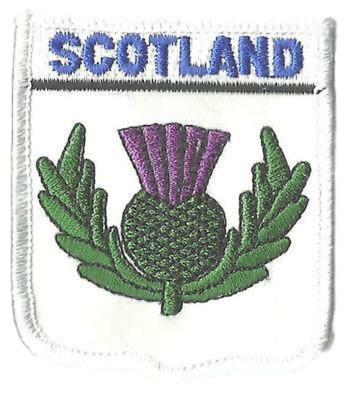 SCOTLAND NATIONAL EMBLEM THISTLE FLAG CREST FLAG WORLD EMBROIDERED ...