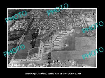 OLD POSTCARD SIZE PHOTO OF EDINBURGH SCOTLAND AERIAL VIEW OF WEST ...