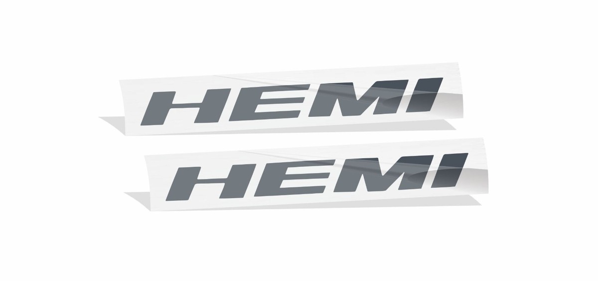 Hemi Logo Vector HEMI 5.7 LITER Fender Badge Overlay Decals (pair) For