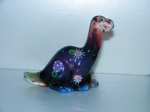 Fenton Special Order for QVC Plum Opalescent Dinosaur Dino HP Dots ...