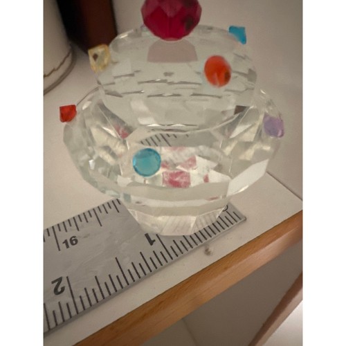 Birthday cupcake cut glass paperweight crystal multicolor | eBay