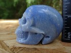 2.0" Blue Quartz Stone Skull Hand Carved Realistic 3.4oz 97.8g Crystal ...
