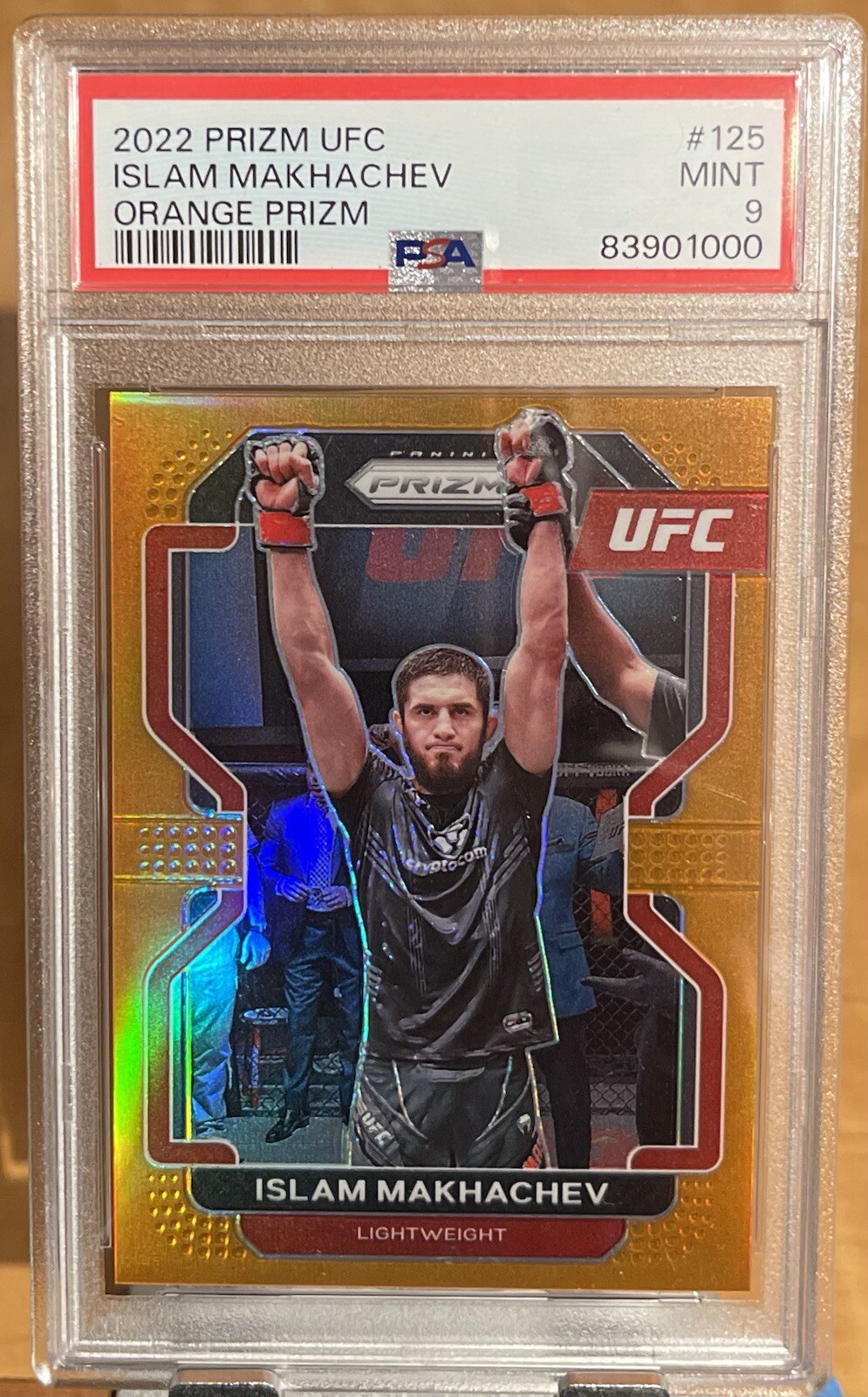 2022 Panini Prizm UFC Orange Prizm ISLAM MAKHACHEV #125 74/99 PSA 9 | eBay