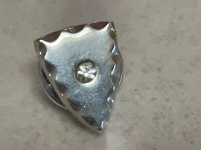 BALLOU REG'D SIGNED TIE TACK PIN BROOCH ARROWHEAD SHAPED SILVER TONE ...