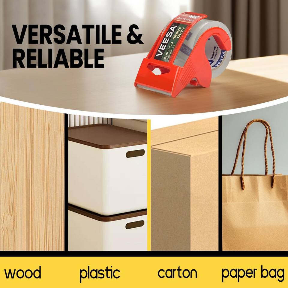Shipping Packaging Tape 12 Dispensered Rolls Clear Packing Tape ...