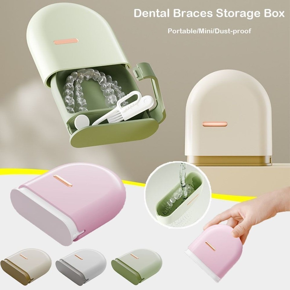 Mini Dental Braces Storage Box ABS Braces Box Denture Retainer ...