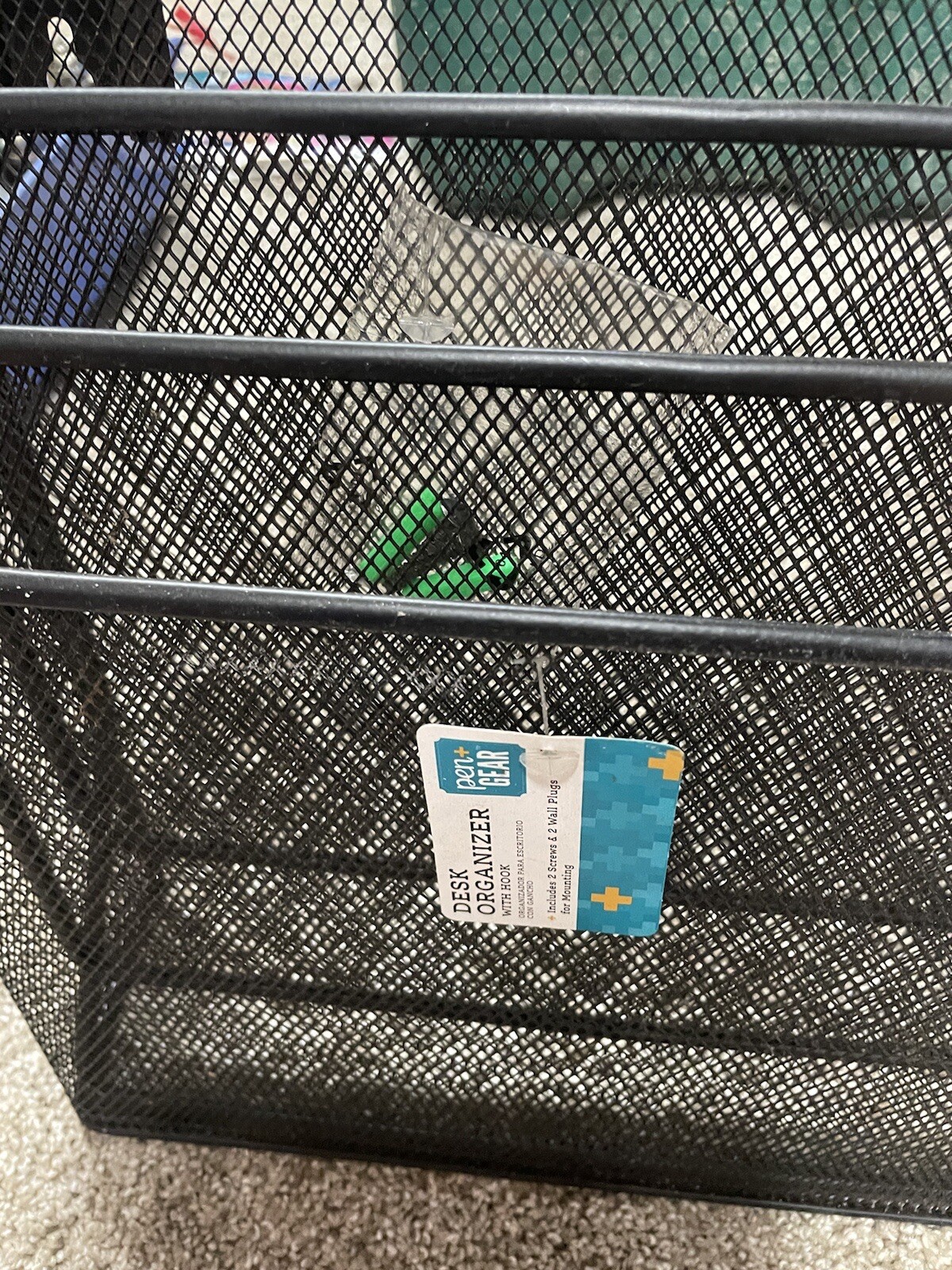 New! Metal Mesh Hanging File Sorter Black- Desk Organizer Pen Gear | eBay