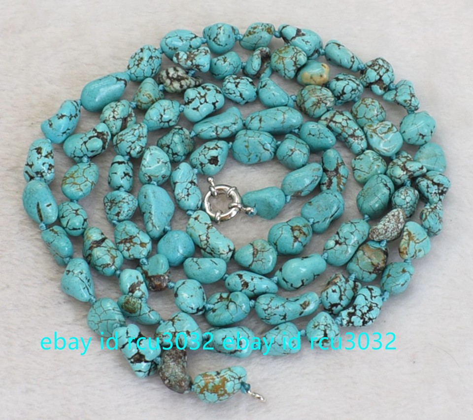 Huge Natural 10x14mm Green Turquoise Gems Boho Chunky Jewelry Beaded ...