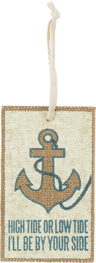 PRIMITIVE WOOD SIGN~"HIGH TIDE OR LOW TIDE I'LL BE BY YOUR SIDE"~Plaque ...