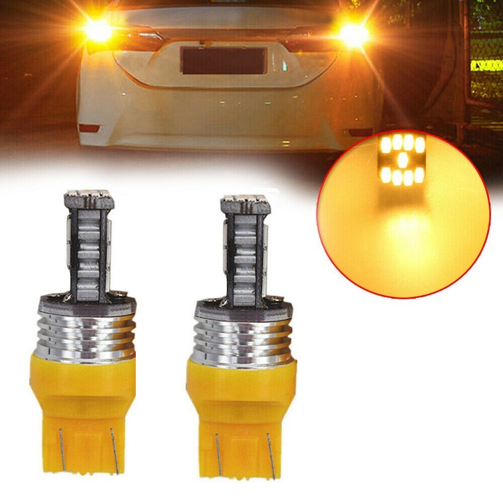 2× Car T20 Led Amber Canbus 7440 Turn Signal Light WY21W Bulb Tail ...