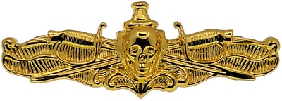 US Navy Surface Warfare Officer Skull Badge USN SWO Insignia Naval GOLD ...
