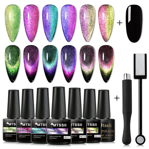 MTSSII 9/15Pcs Glitter Magnetic Soak off UV Gel Nail Polish Magnet Stick Set Kit | eBay