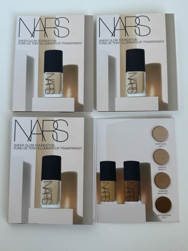 Lot 4 X NARS Sheer Glow Foundation 4-Shade Sample Cards | eBay Australia