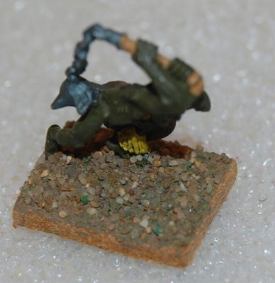 VINTAGE 1979 RAL PARTHA ORC GOBLIN? W FLAIL MACE BALL & SHIELD FLOCKED ...