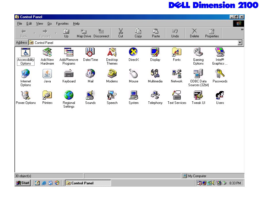 Dell Dimension 2100 [Windows 98SE] Intel Pentium 3 @933 MHz, 512MB Ram ...