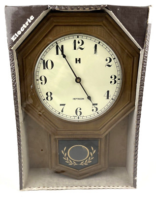 New Vintage Heptagon Electric Pendulum Wall Clock Polygon USA Made NOS ...