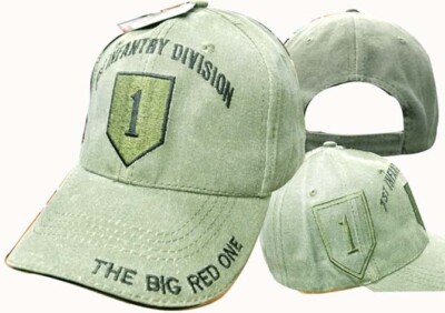 US ARMY 1ST INFANTRY Big Red One- U.S. Army OD Green Military Baseball ...