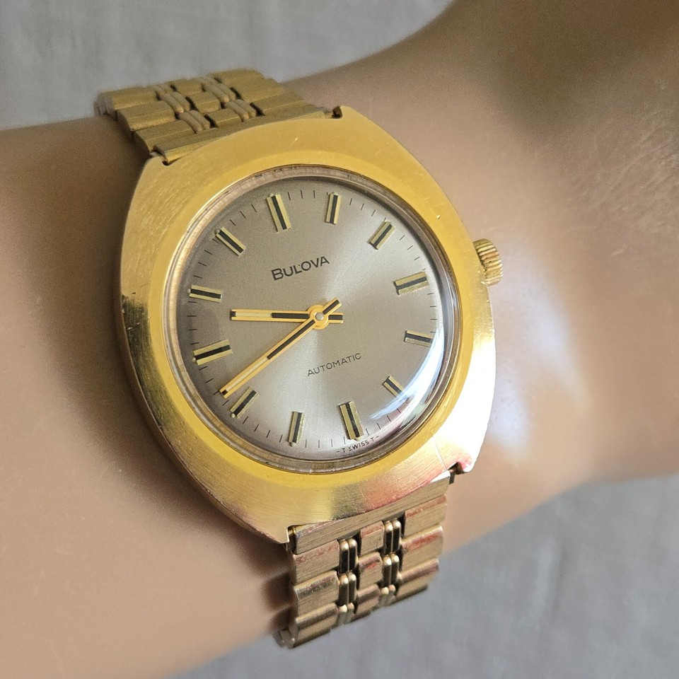 Vintage BULOVA men's automatic watch Micro rotor 12EBA 17Jewels swiss ...