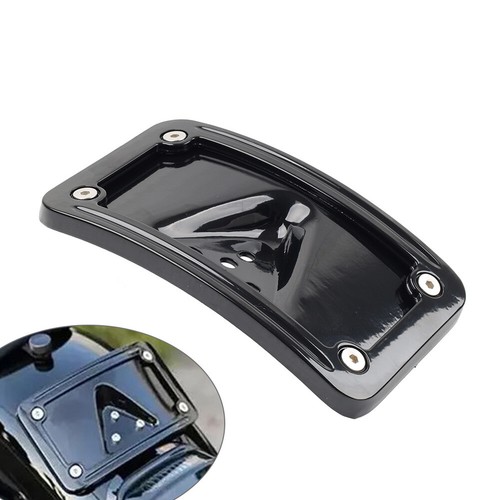 Curved Laydown License Plate Frame Mount Bracket For Harley Dyna Street ...
