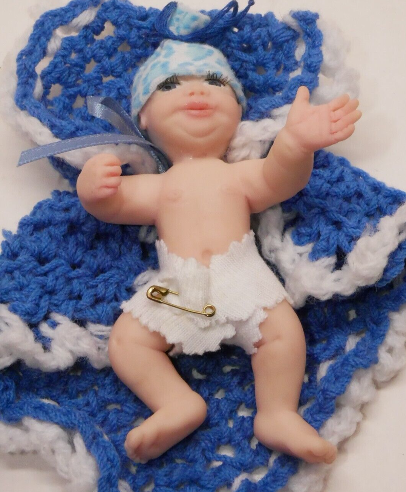 4" Mini Polymer Clay Reborn Male Baby Doll Anatomically Correct | eBay