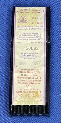 Vintage (1970's) Dräger Gas Detector Tubes Expired Display Only (20 Per ...