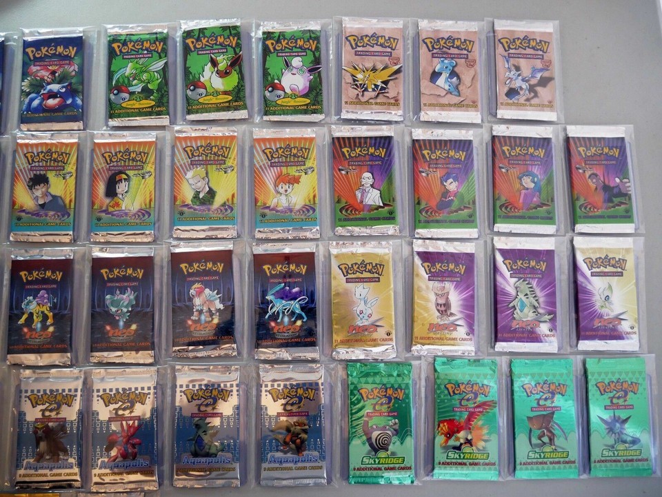 COMPLETE POKEMON 1ST EDITION BASE-SKYRIDGE SEALED BOOSTER PACKS WITH ...