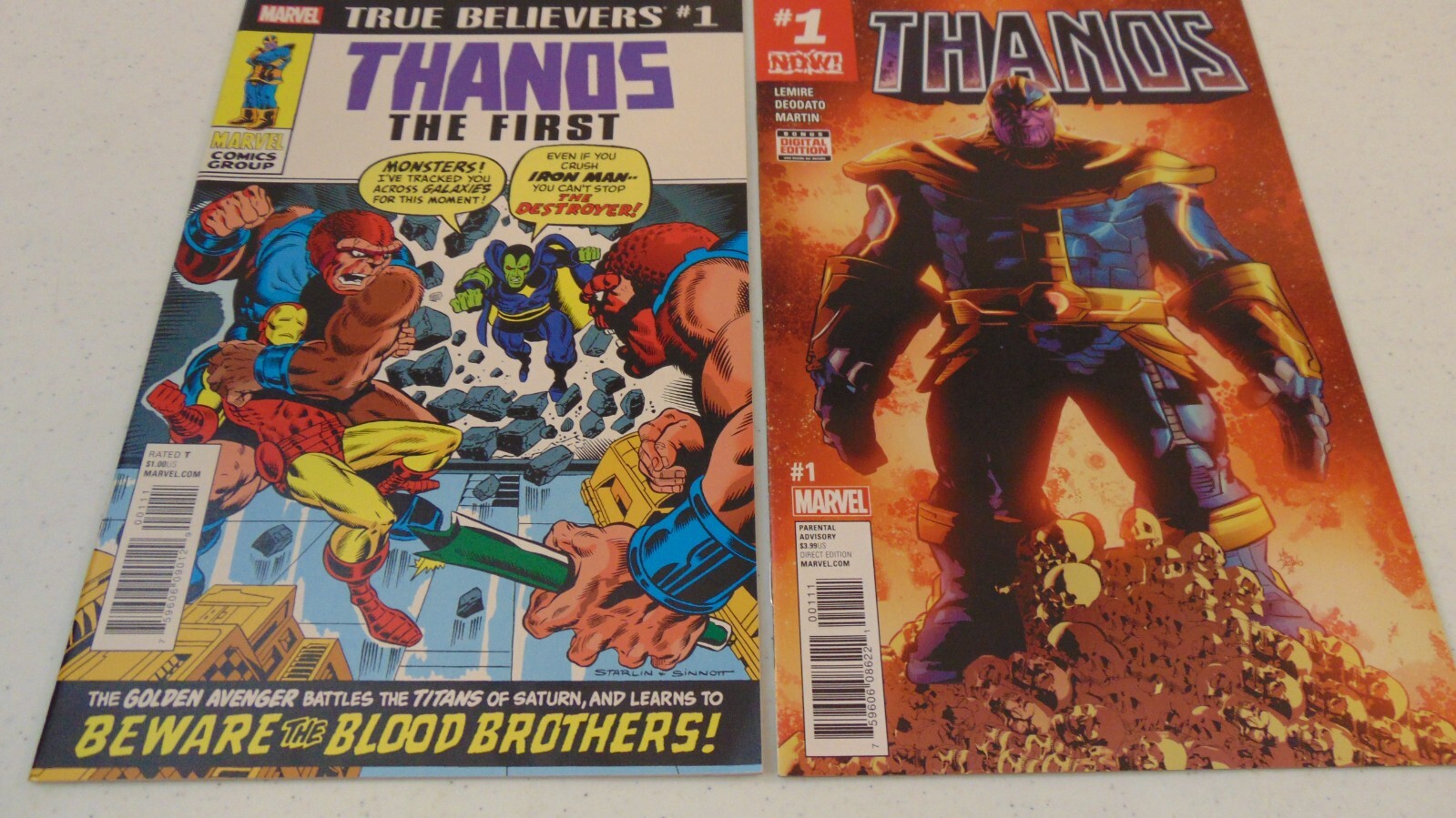 Thanos #1 (2017) NICE Mike Deodato Jr COVER + REPRINT IRON MAN 55 1ST ...