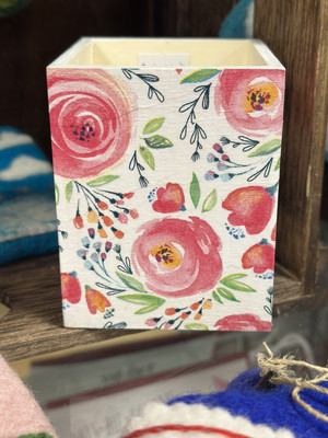 Decoupage Pen Pot - Pink Flowers - Roses | eBay UK