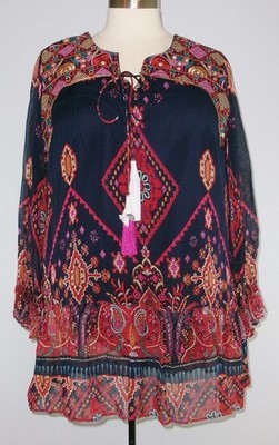 Soft Surroundings Plus Size 1X Tunic Bohemian Embroidered Beaded NEW ...