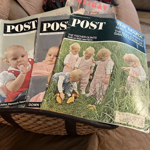 3 SATURDAY EVENING POST issues FISCHER QUINTS, May & September 1964 ...