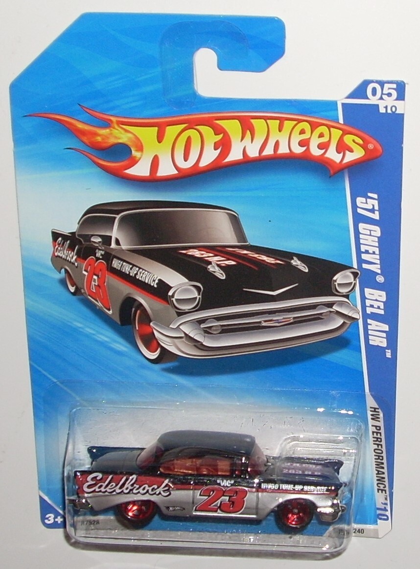 2010 Hot Wheels '57 Chevy Bel Air 103 Edelbrock HW Performance Black ...