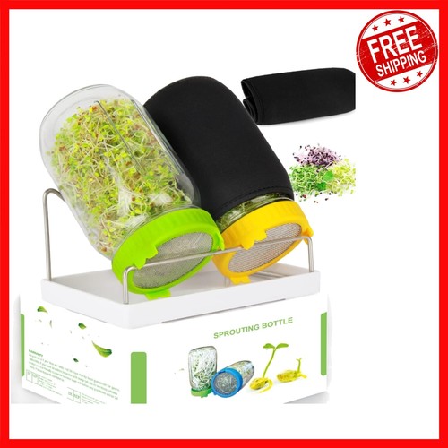 Versatile Sprout Growing Kit for Beans and Greens - 2 Large Mason Jars ...