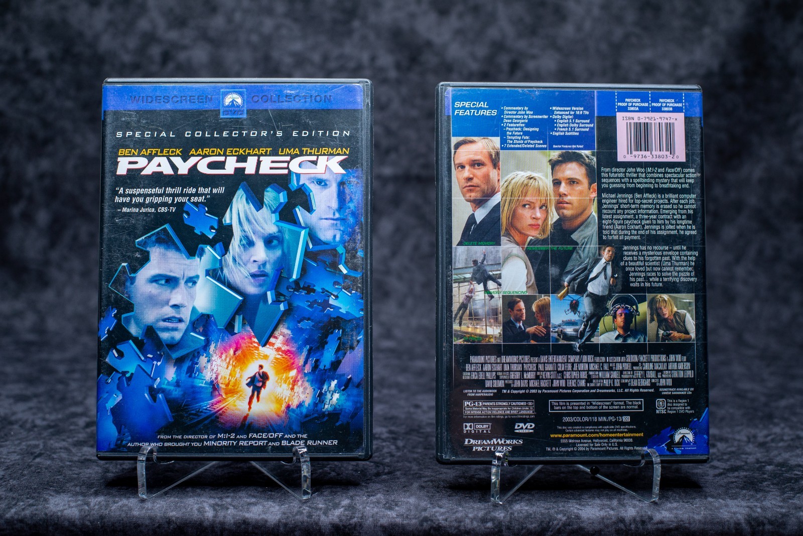 Paycheck (DVD, 2004) Ben Affleck, Aaron Eckhart, Uma Thurman ...