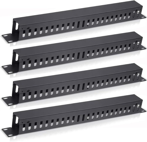 4 Pack 1U Cable Management, Horizontal Rack Mount Cable Manager, 24 ...
