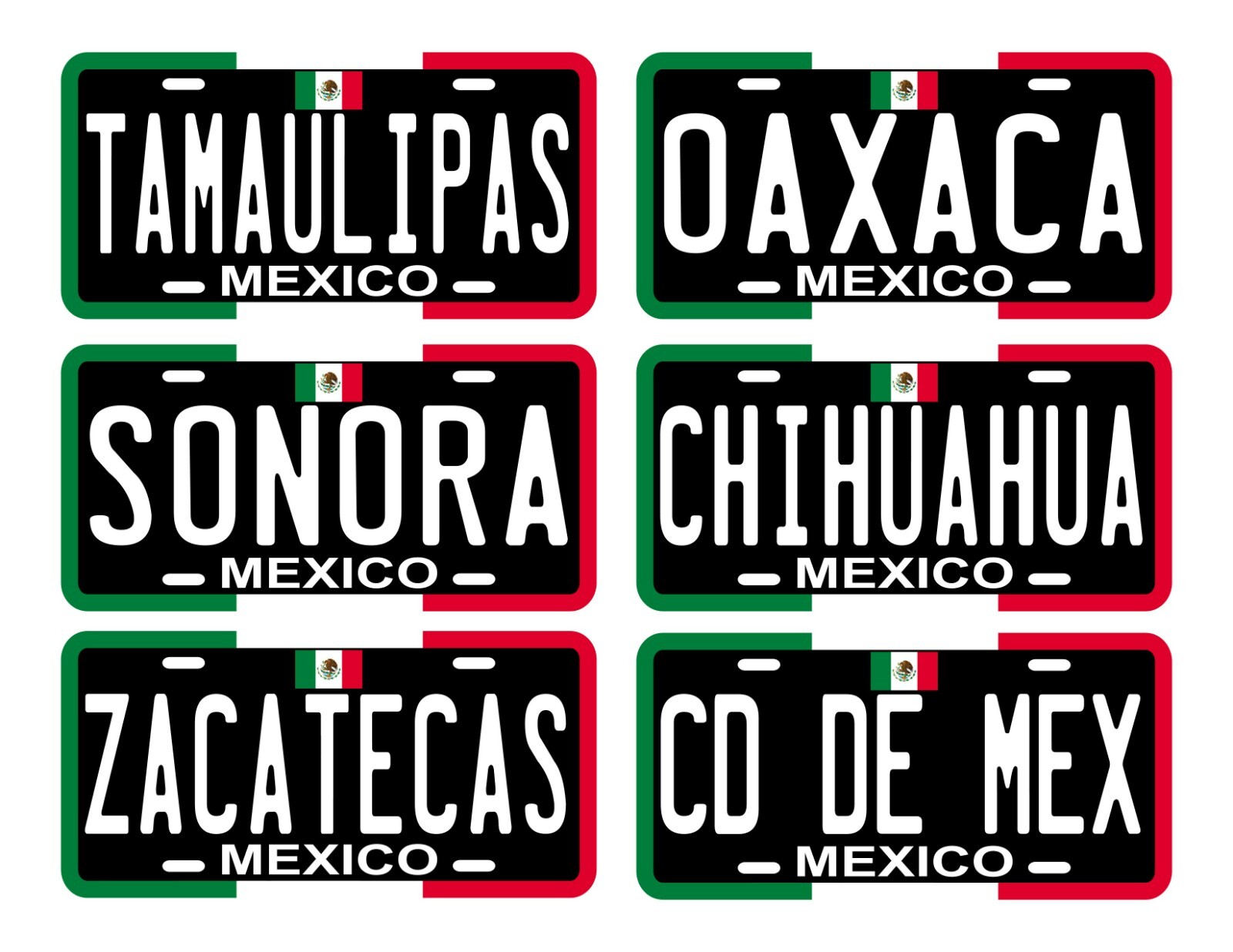 Car Plate Mexico States/ Placas Carro Todos los Estados de Mexico / ANY ...
