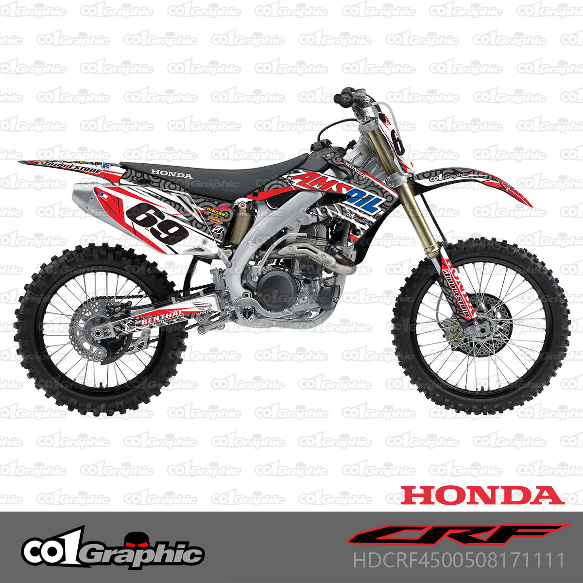 GRAPHICS DECALS STICKERS FULL KIT FOR HONDA CRF450R 2005 2006 2007 2008 ...