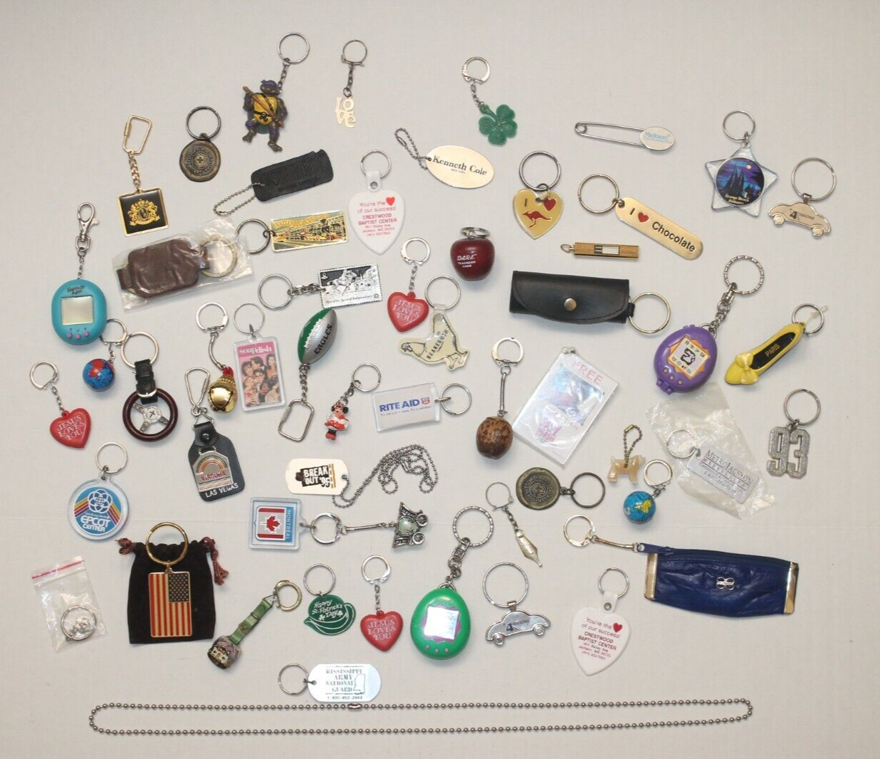 Lot of Modern and Vintage Keychains - Unique Assortment -Travel, Ads ...