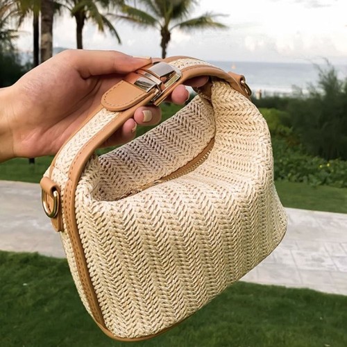 Straw Knitting Woven Purse Small Beach Bags Fashion Crossbody Bag ...