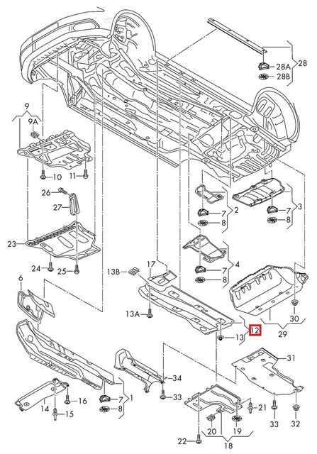 NEW GENUINE AUDI A3 VW GOLF MK7 RIGHT UNDERBODY TRIM - 5Q0 825 202 L ...