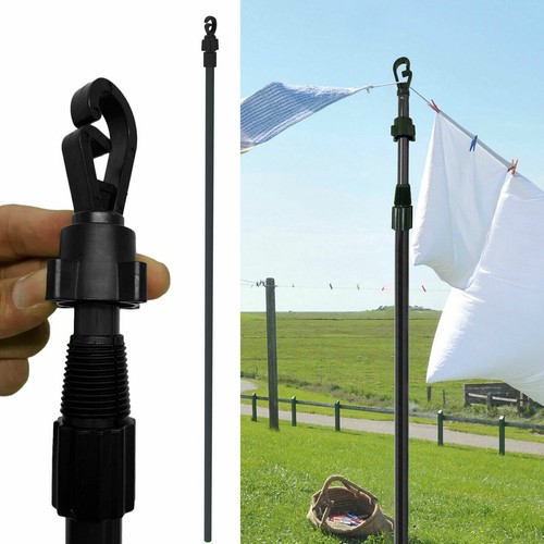 Extendable Heavy Duty Galvanised Clothes Prop Washing Line Pole 2.4m ...